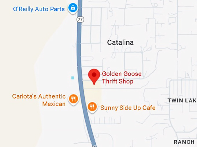 16. golden goose thrift shop map