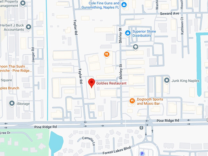 16. goldies restaurant map