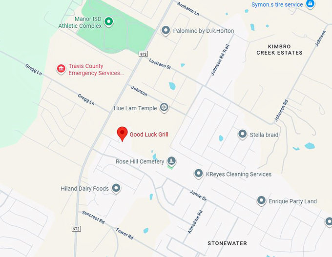 16. good luck grill map