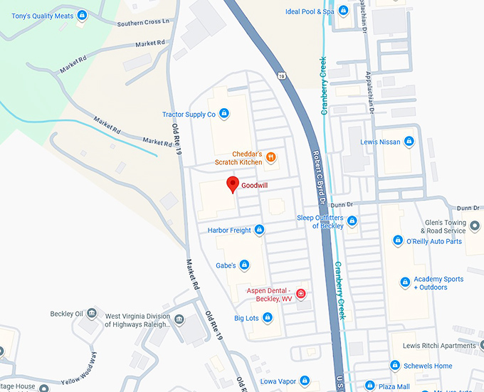 16. goodwill (4283 robert c byrd dr) map