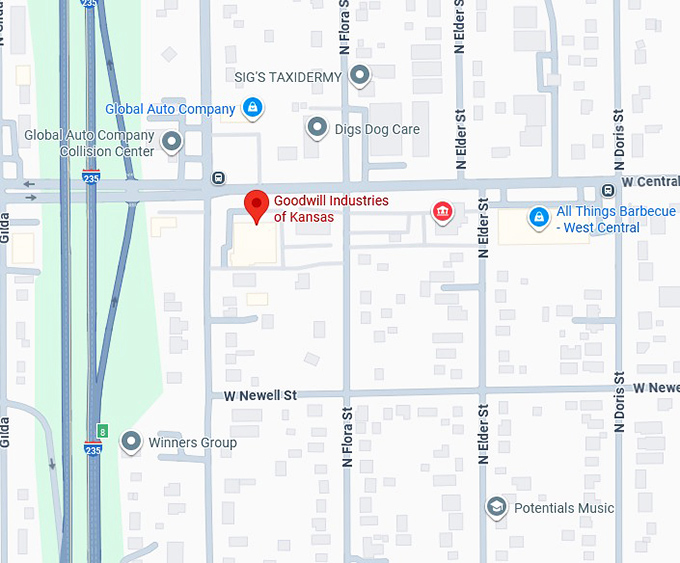 16. goodwill industries of kansas (5525 w central ave) map