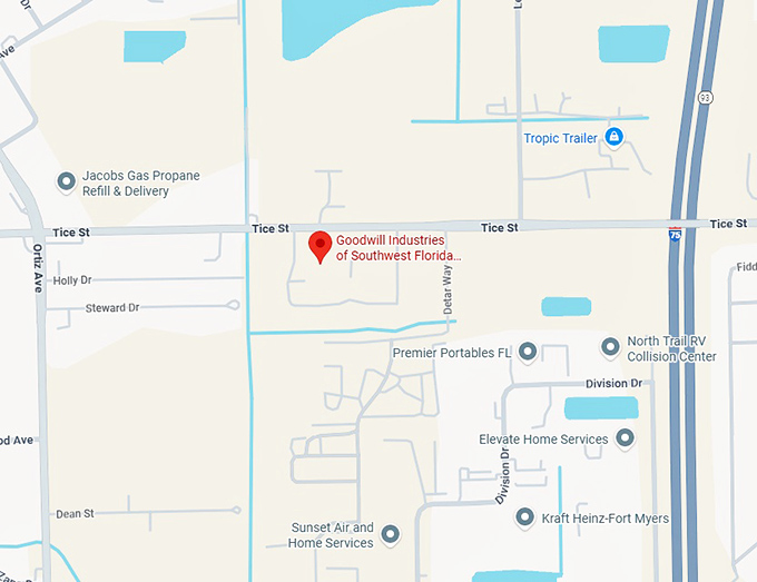 16. goodwill industries of southwest florida, inc. main office (goodwill opportunity center, 5100 tice st) map