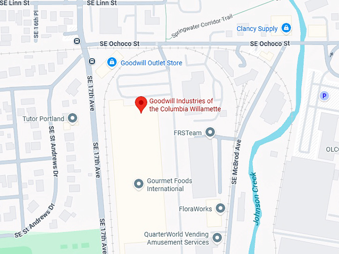 16. goodwill industries of the columbia willamette (1740 se ochoco st) map