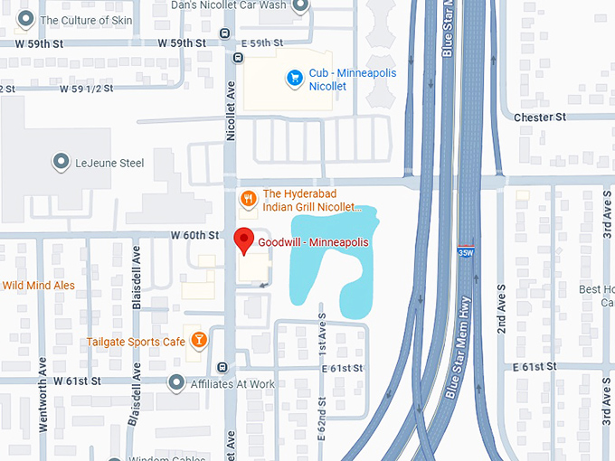 goodwill minneapolis (6023 nicollet ave) map