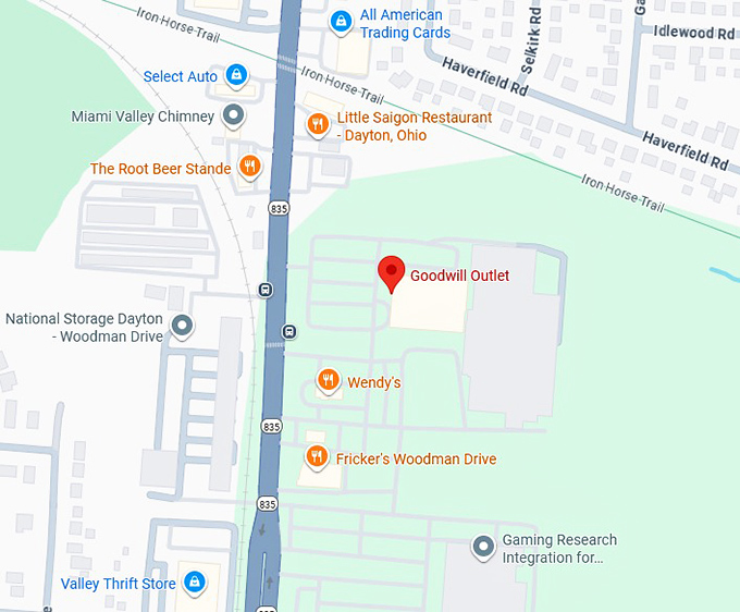 16. goodwill outlet (1750 woodman dr) map