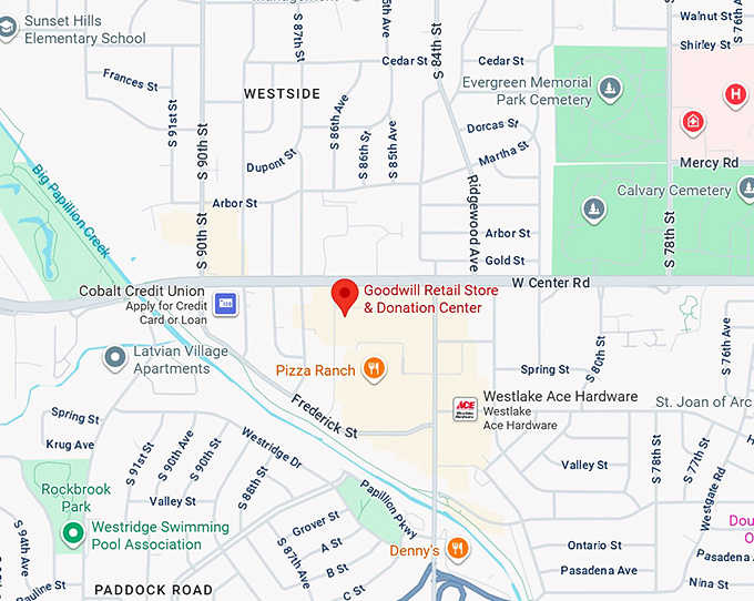 goodwill retail store & donation center map