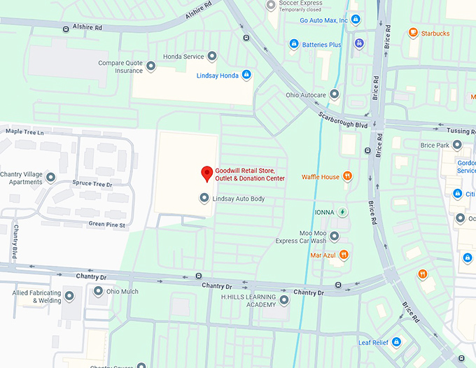 goodwill retail store, outlet & donation center (2675 brice rd) map