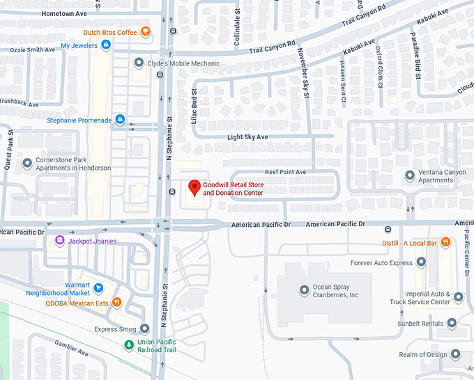 16. goodwill retail store and donation center (1390 american pacific dr) map