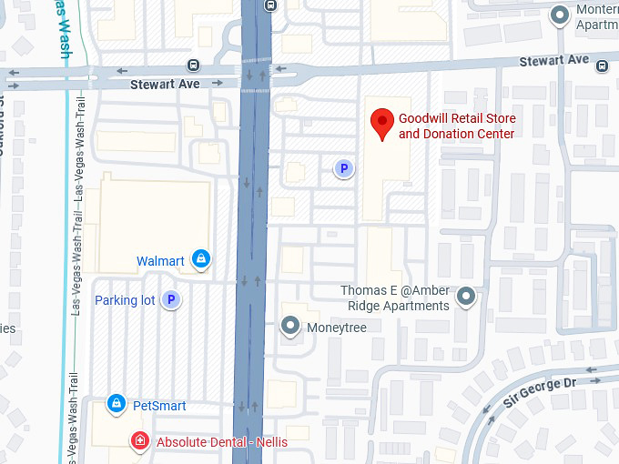 16. goodwill retail store and donation center (348 n nellis blvd) map