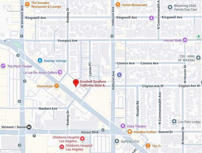 16. goodwill southern california store & donation center (4575 hollywood blvd) map
