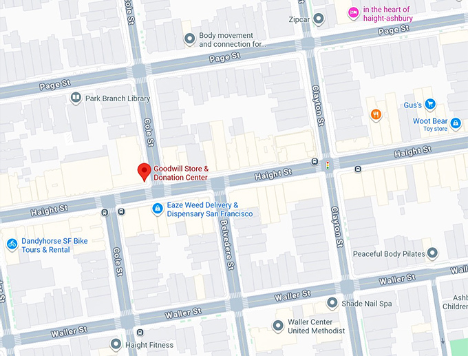 16. goodwill store & donation center (1700 haight st) map
