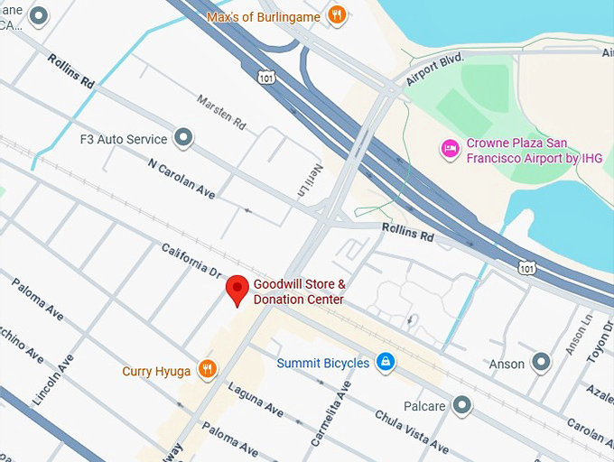 goodwill store & donation center map