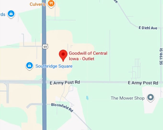 goodwill of central iowa outlet (6345 se 14th st) map