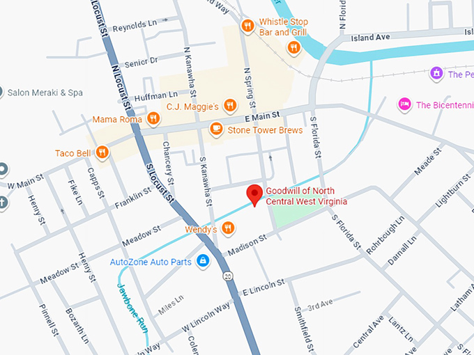 16. goodwill of north central west virginia (15 s spring st) map