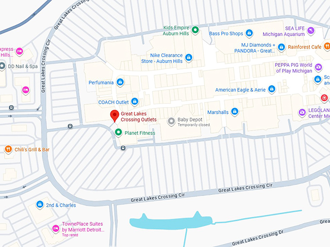 16. great lakes crossing outlets map