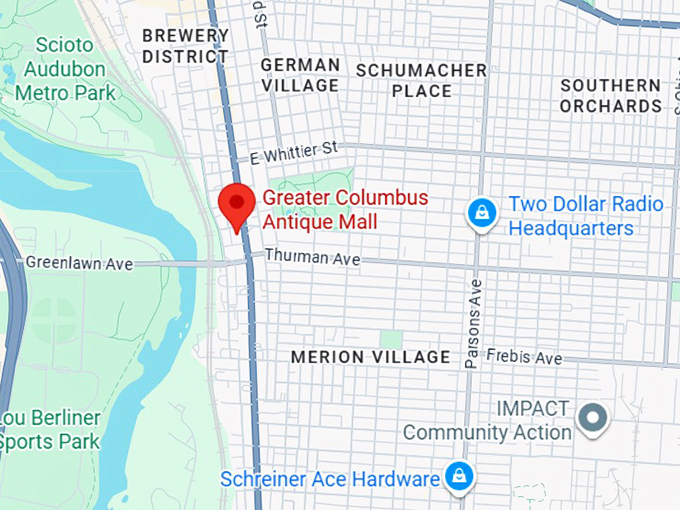 16. greater columbus antique mall map
