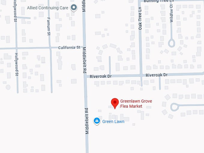 16. greenlawn grove flea market map