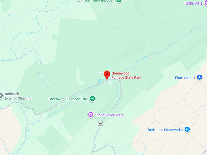 16. greenwood furnace state park map