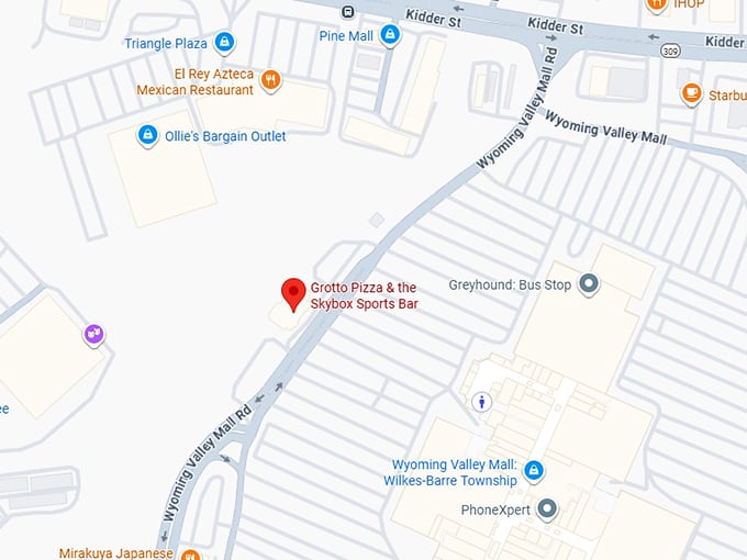 grotto pizza & the skybox sports bar map