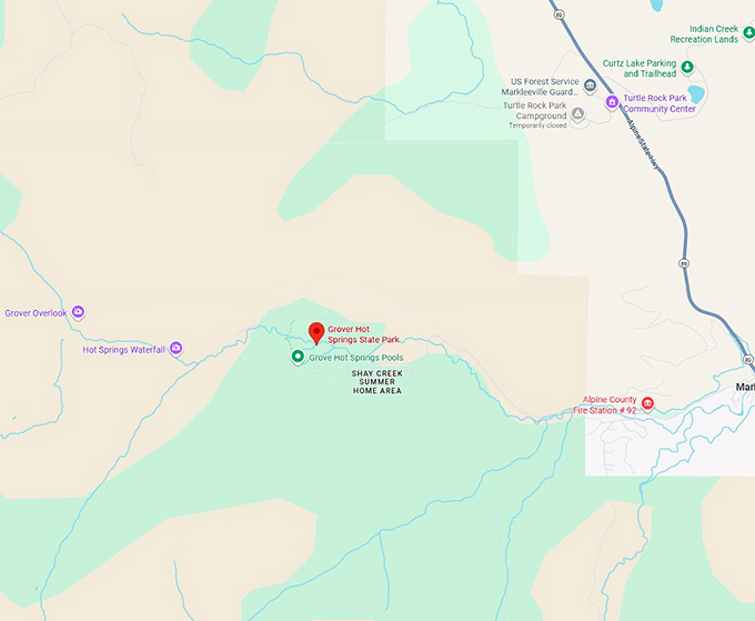 16. grover hot springs state park map