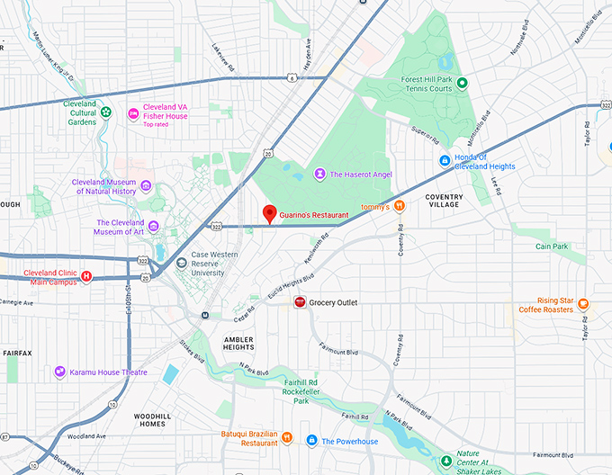 16. guarino's restaurant map