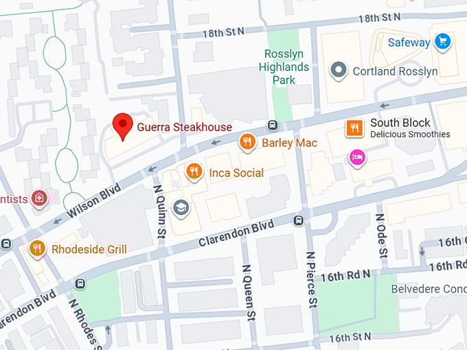 16. guerrera steakhouse map