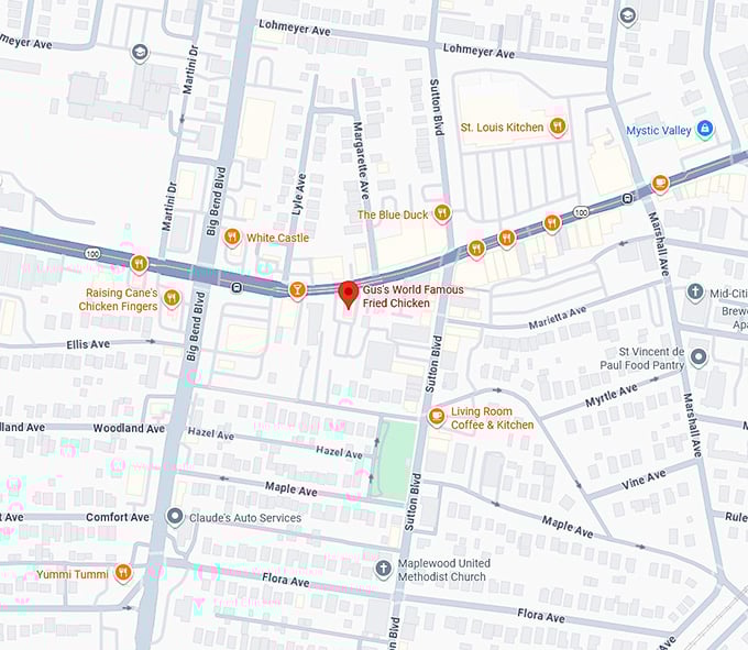 16. gus&rsquo;s world famous fried chicken map