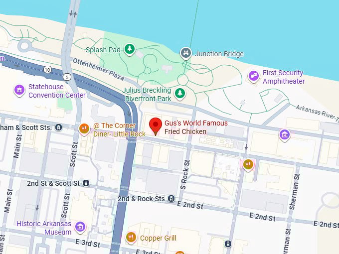 16. gus's world famous fried chicken map