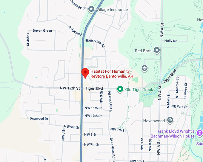 16. habitat for humanity restore bentonville, ar map