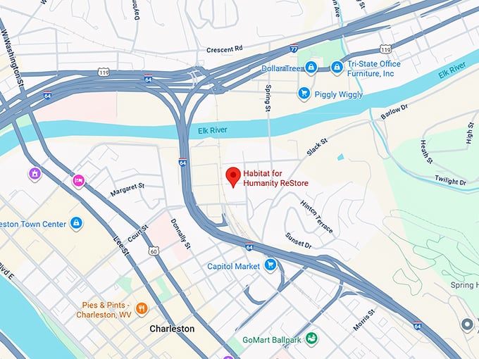 16. habitat for humanity restore (301 piedmont rd) map