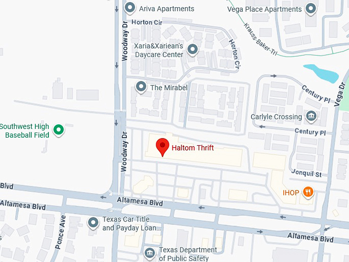 16. haltom thrift map