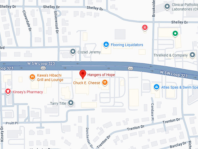 16. hangers of hope 920 w sw loop 323 map