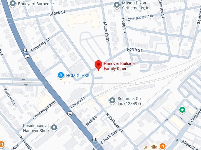 16. hanover railside family diner map