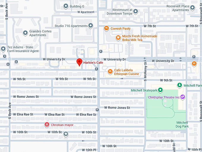 16. harlow's cafe map