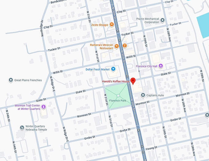 16. harold's koffee house map