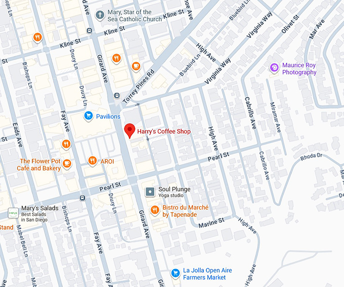 16. harry's coffee shop map