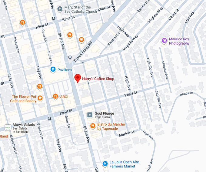 16. harry's coffee shop map