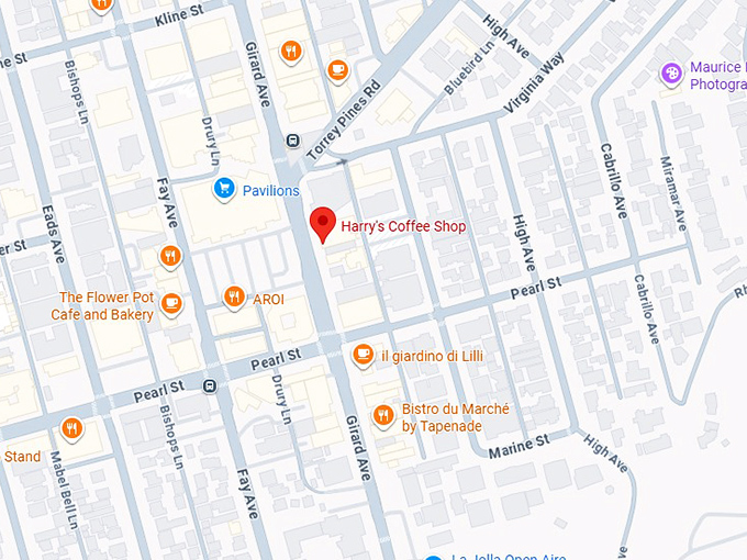 16. harry's coffee shop map