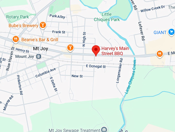 16. harvey's main street bbq map