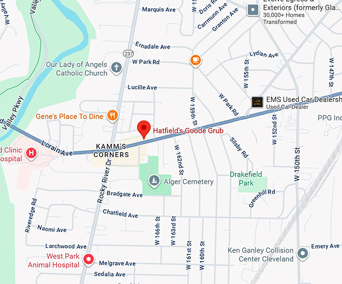 16. hatfield's goode grub map