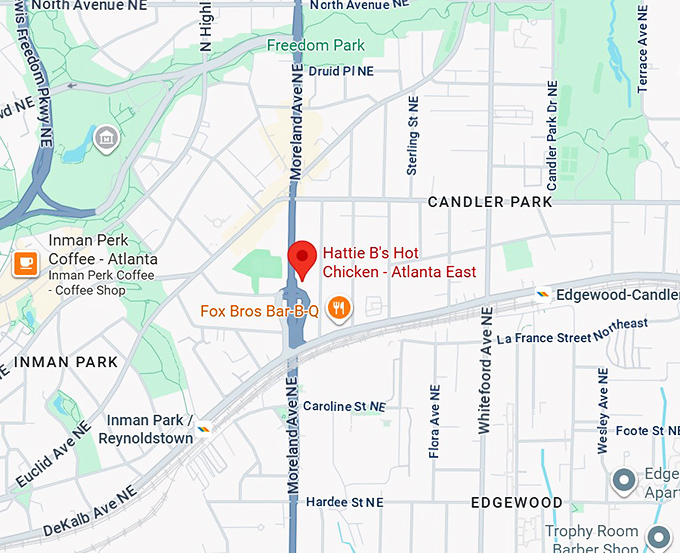 16. hattie b's hot chicken atlanta east map