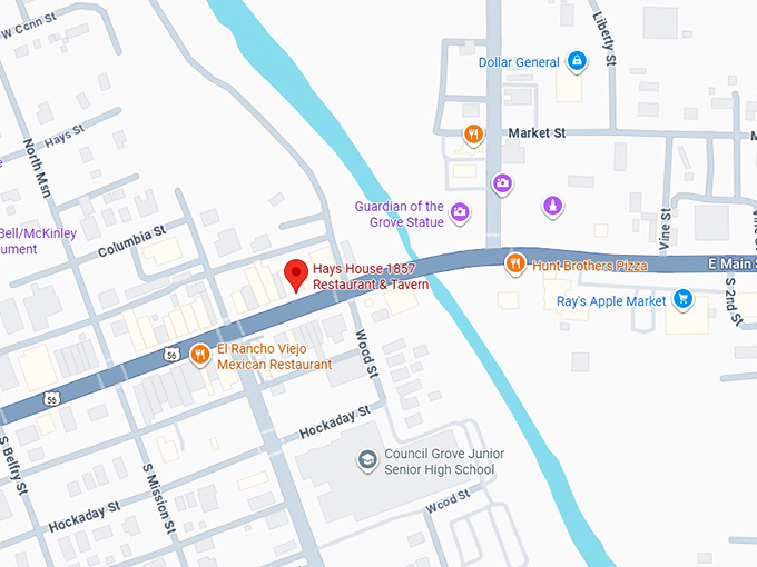 hays house 1857 restaurant & tavern map