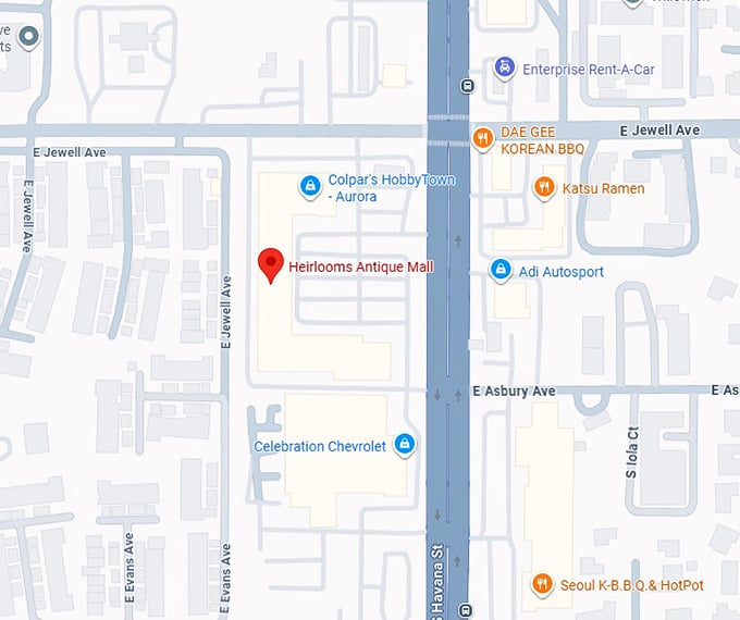 16. heirlooms antique mall map