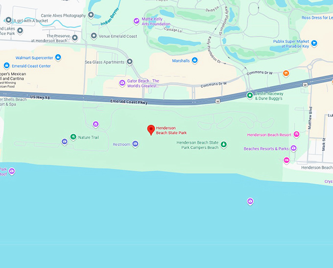 16. henderson beach state park map