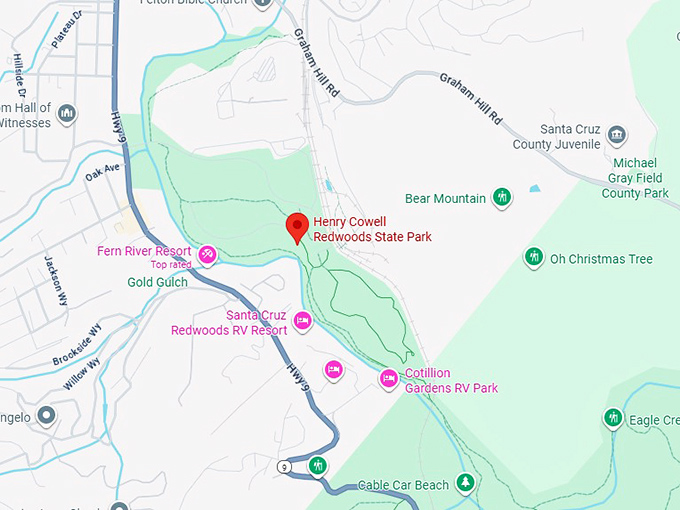 henry cowell redwoods state park map