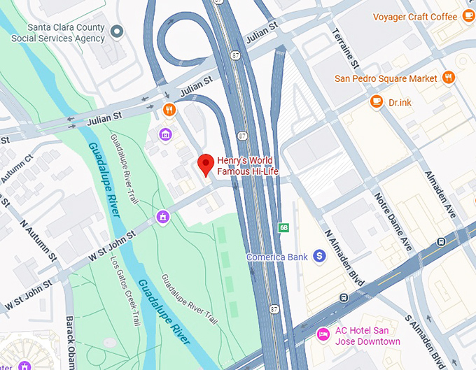 16. henry's world famous hi life map