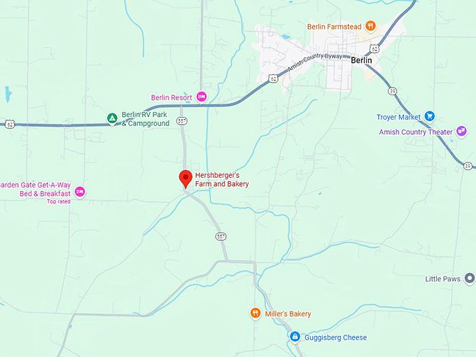 16. hershberger's farm and bakery map