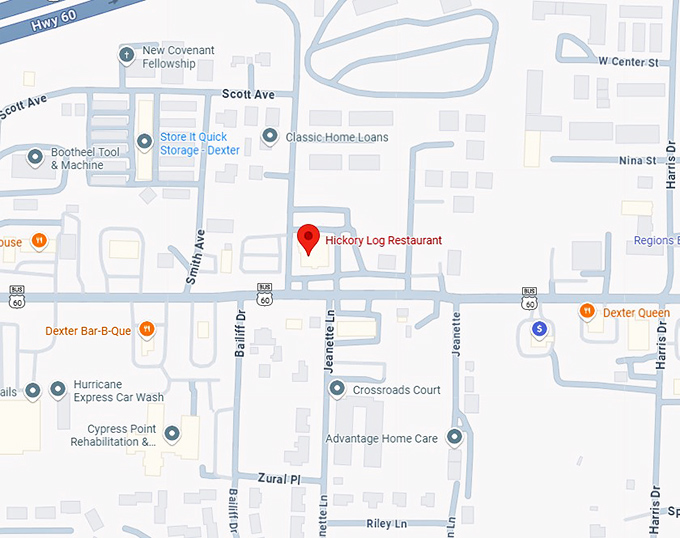16. hickory log restaurant map