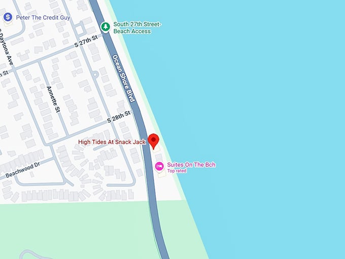 high tides at snack jack map