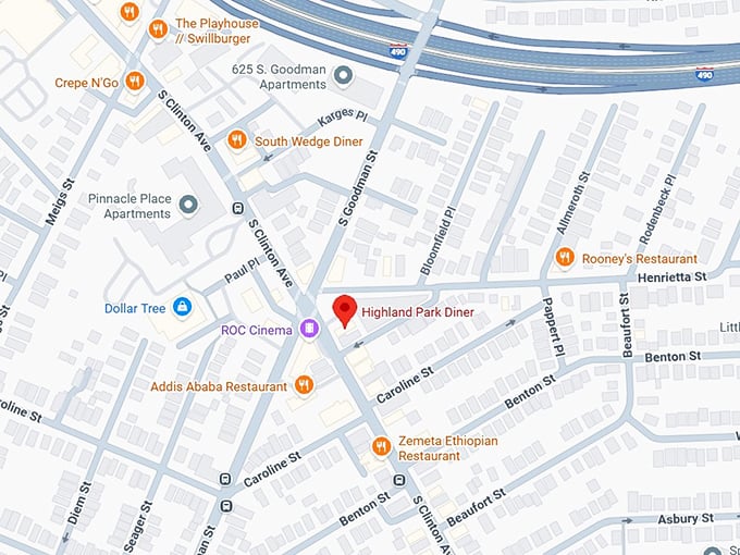 16. highland park diner map